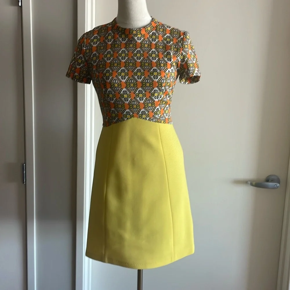 Lilli Ann | Dresses | Lilli Ann 96s Vintage Yellow Orange Floral Knit ...